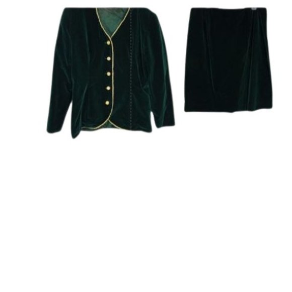 Bill Levkoff | Skirts | Vintage Bill Levkoff Womens Green Velvet Skirt ...